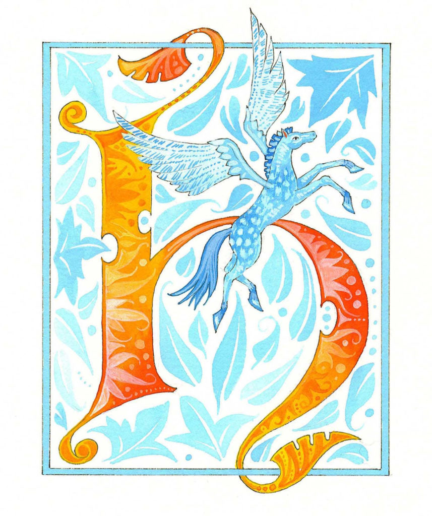 On-line classes, Calligraphy, Illuminated letters, Fantasy Art
